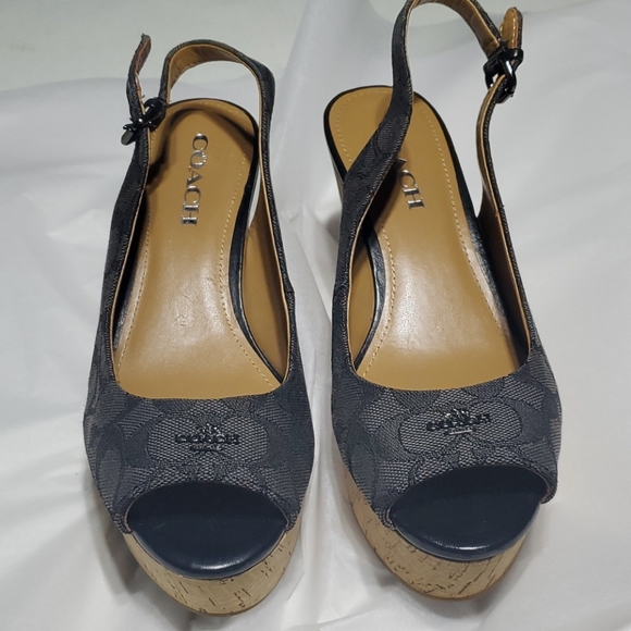 Coach | Shoes | Coach Slingback Cork Platform Shoes | Poshmark